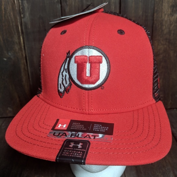 Under Armour | Accessories | Utah Utes Flat Bill Snapback Mesh Trucker ...